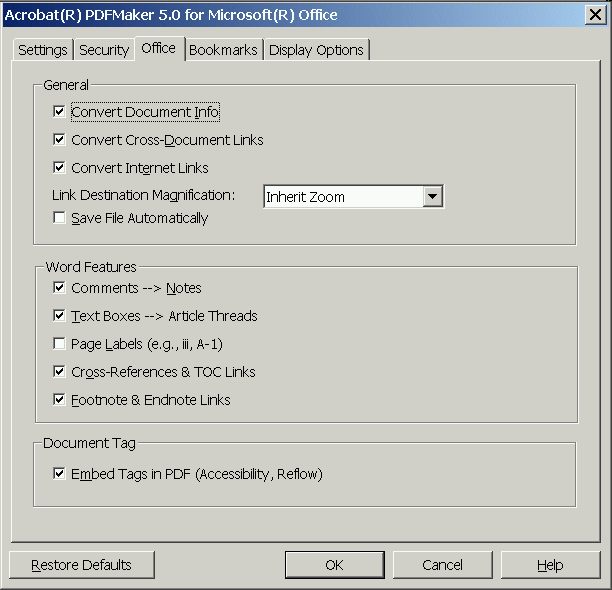 Microsoft Word Pdf Output Screen Shots